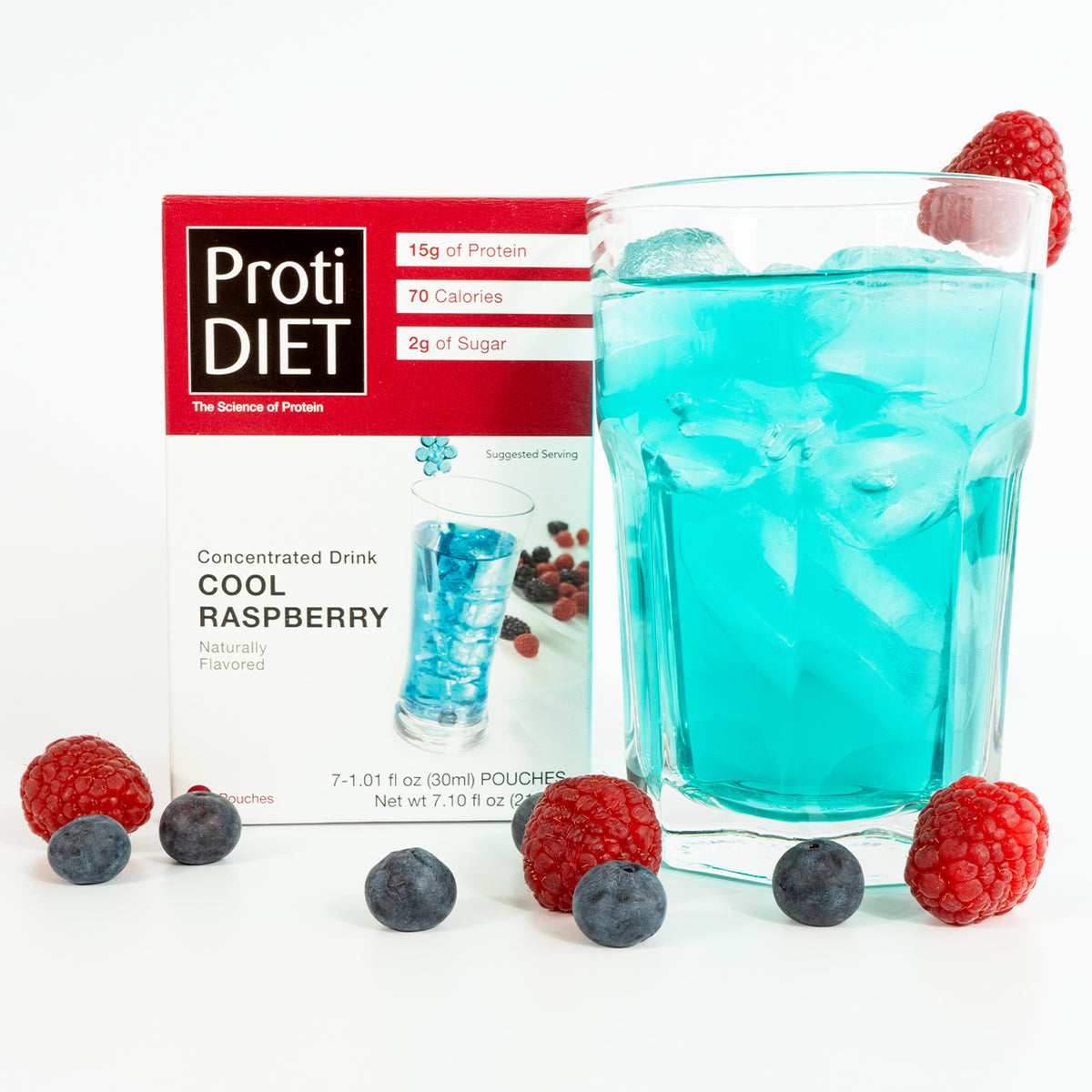 ProtiDiet Cool Raspberry Concentrated High Protein Juice Drink Mix